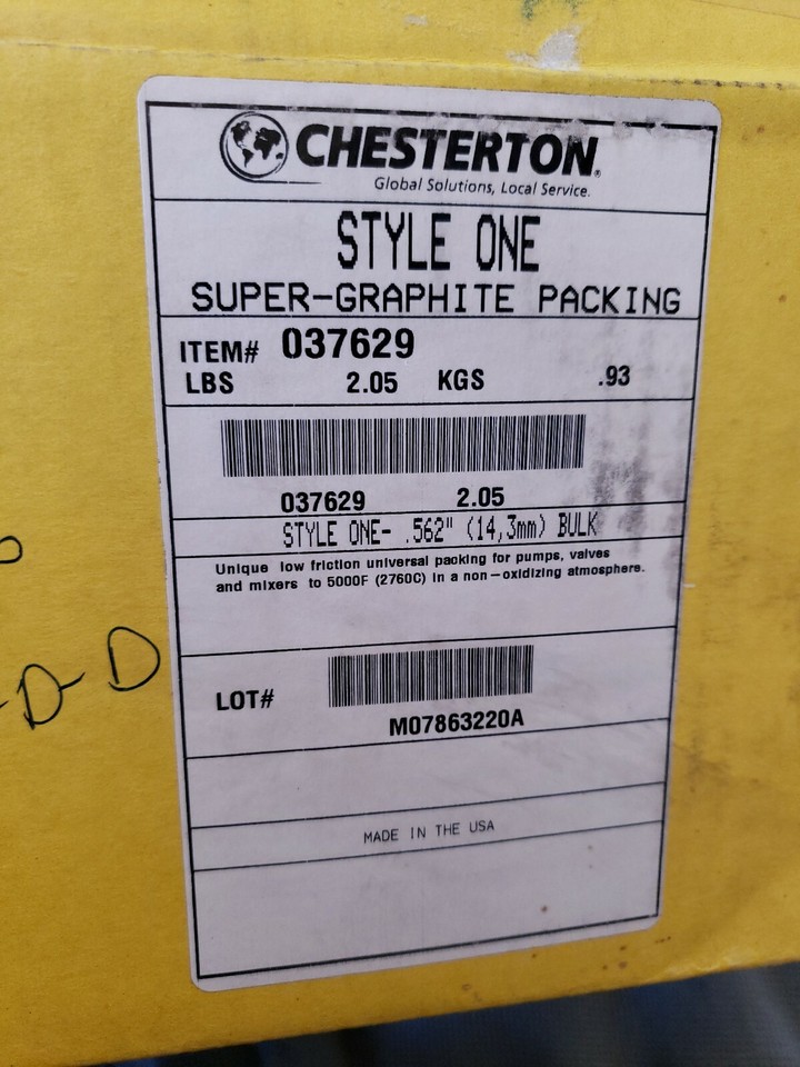 Chesterton Style One Super Graphite Packing 037629 14.3 mm 562" | eBay