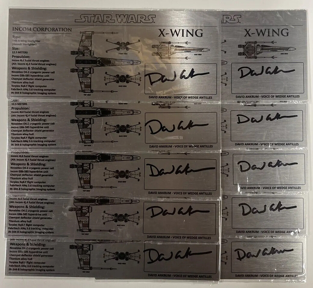 Star Wars signed 3x7 Plaque X-wing Wedge David Ankrum Autographed ...