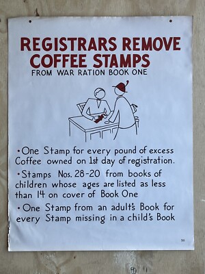 World War II Food Rationing Poster Rare Coffee WWII Ration | eBay