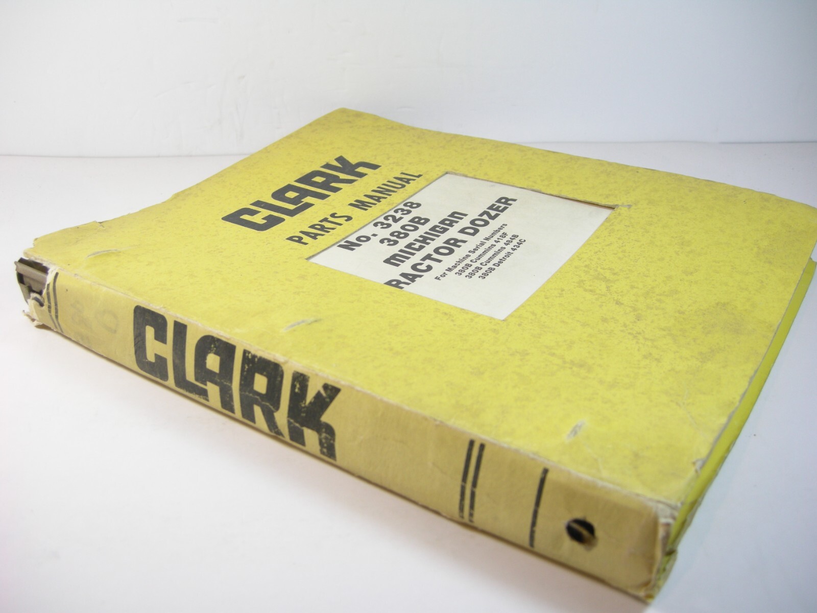 CLARK MICHIGAN Model 380B Tractor Dozer Parts Manual Book S/N 418F 484B ...