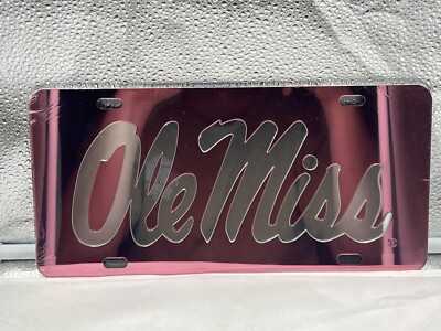 Ole Miss Rebels NCAA Pink Mirrored Laser Cut License Plate Craftique | eBay