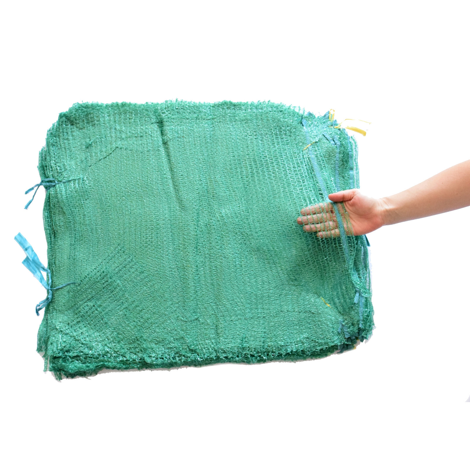 Net Sacks Non-Stretch with Drawstring Mesh Raschel Bags for Logs Onion ...