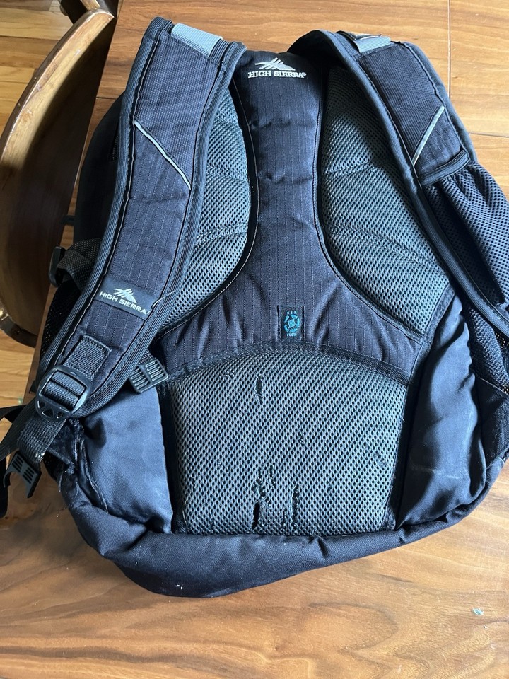 High Sierra Black Multi-Compartment Backpack Durable Laptop Bag, Travel ...