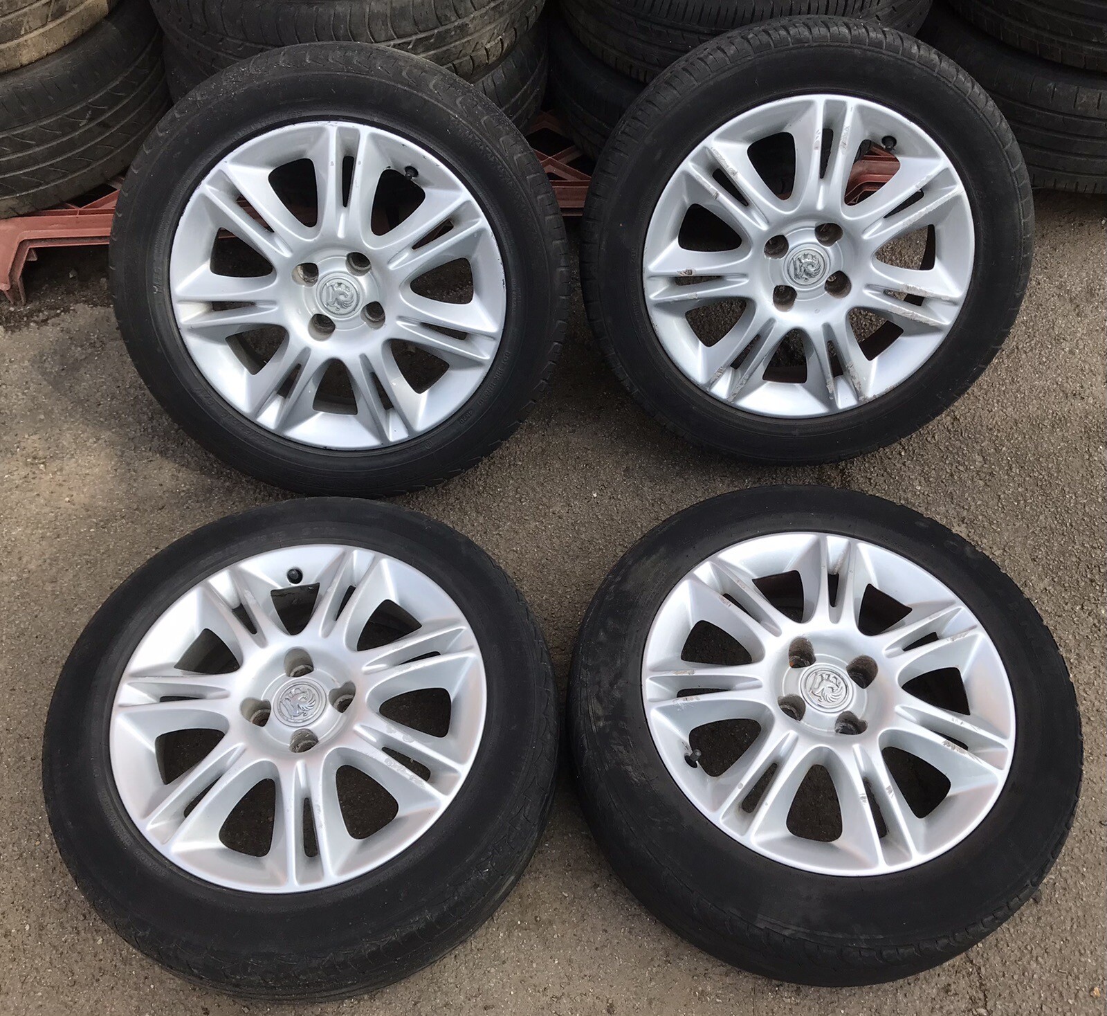 SET 4x VAUXHALL CORSA D 16" ALLOY WHEELS & 195 55 16 TYRES 4x100 COMBO ...