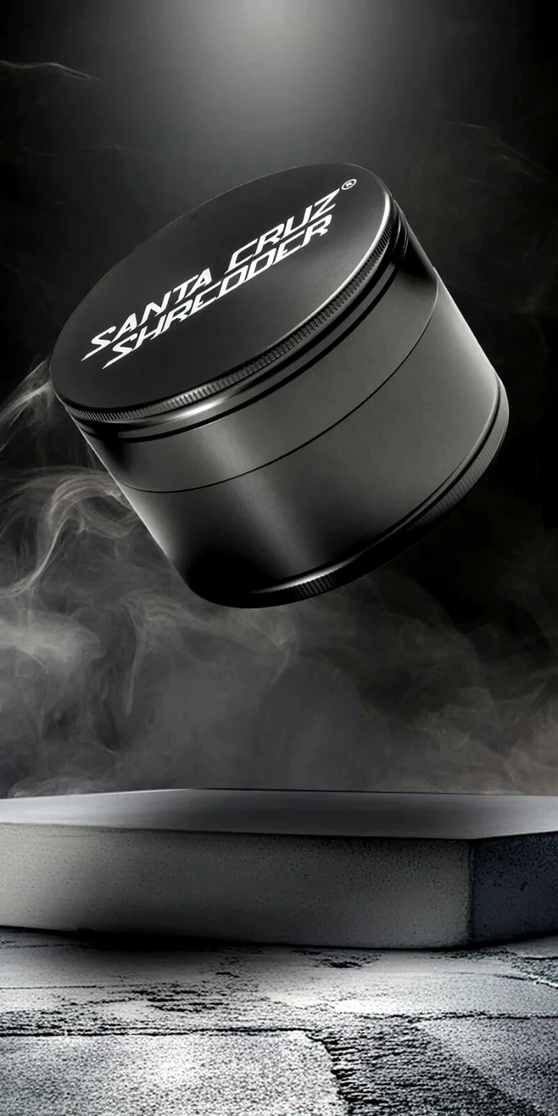 Santa Cruz Shredder MEDIUM 2.1" 4 Piece "BLACK" Aluminum Herb Grinder ...