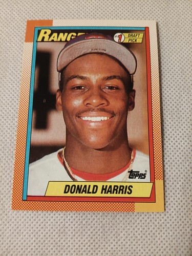 1990 DONALD HARRIS TOPPS BASEBALL ROOKIE CARD RC #314 TEXAS RANGERS ...