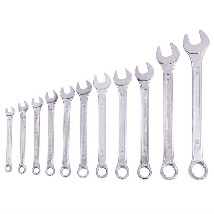 11 PIECE COMBINATION SPANNER SET AMTECH TOOLS STORAGE POUCH 6MM - 19MM ...