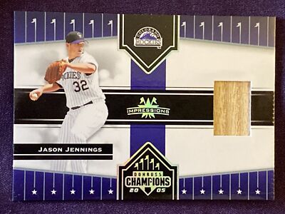 2005 Donruss Champions Baseball #199 Jason Jennings Bat Colorado ...