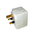2 Way 3 Pin Socket Household Multi Plug adapter Mains 13 Amp White ...