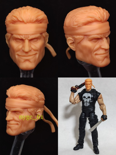 Unpainted 1:12 Punisher Male Soldier Smile Head Sculpt Fit 6" ML Figure ...