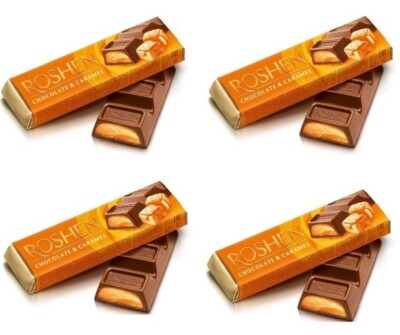 Set of 4 Bars Ukrainian Roshen Milk Chocolate Caramel Sweets Candy ...