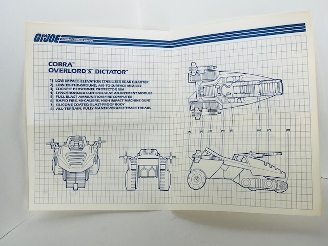 Dictator Overlord 1989 Gi Joe Cobra Hasbro ARAH Figure Vehicle COMPLETE ...