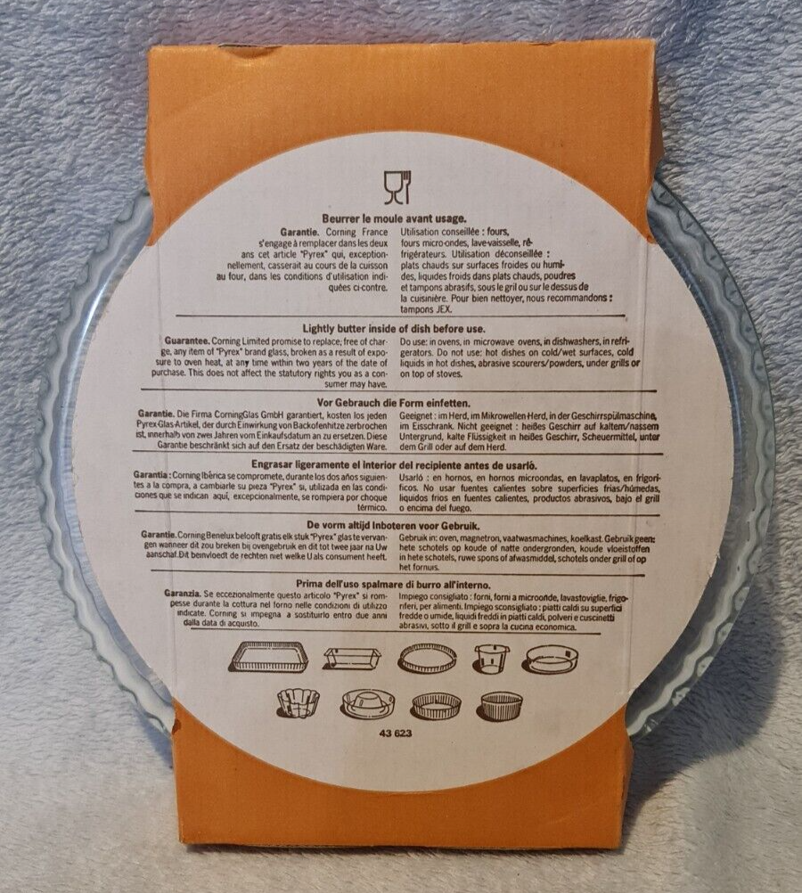 Vintage - Pyrex Patisserie Flan Dish 27cm - unused in retail packaging ...