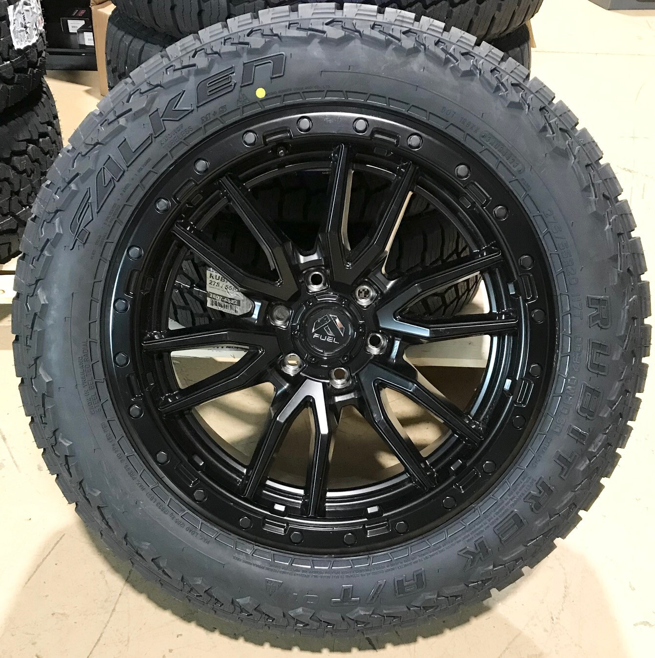 20x9 Fuel D679 Rebel Black Wheels 32" Falken AT Tires 6x135 Ford F150 ...