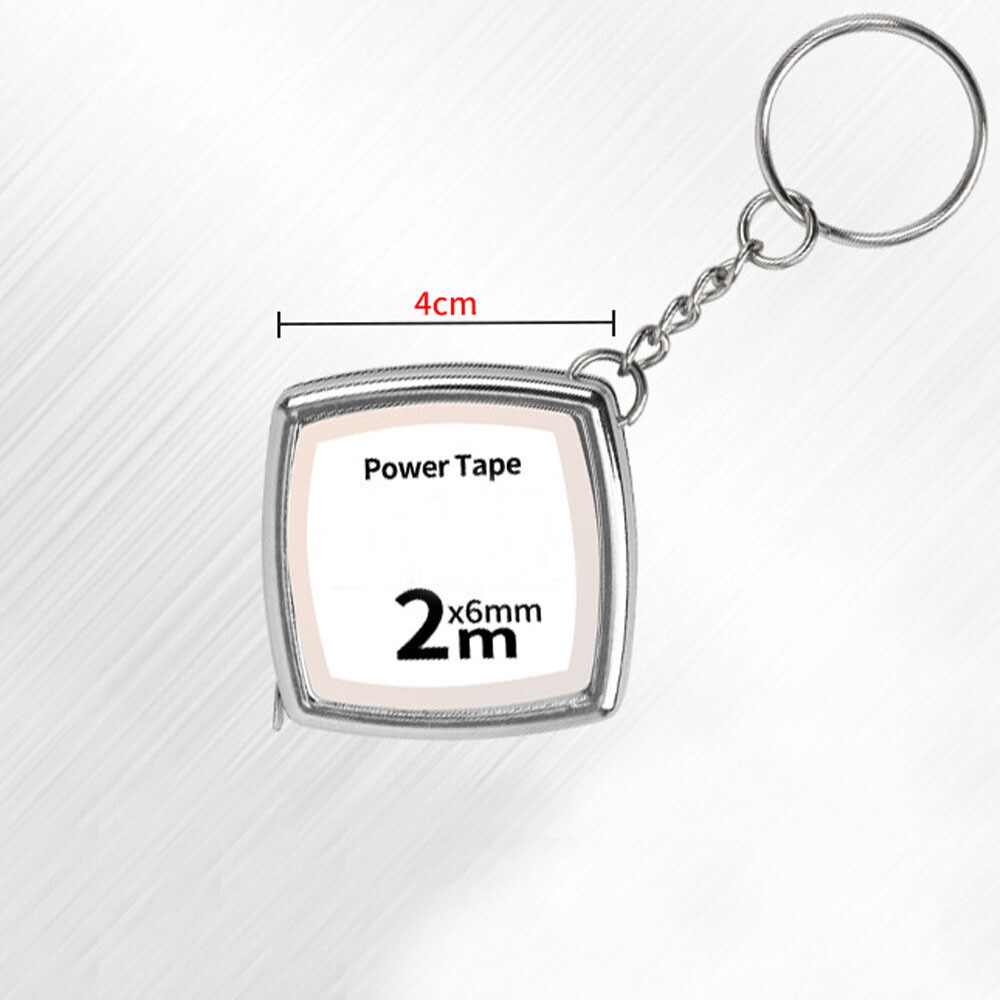 Mini Retractable Steel Pocket Measuring Ruler Tape Measure 2m Keychain ...
