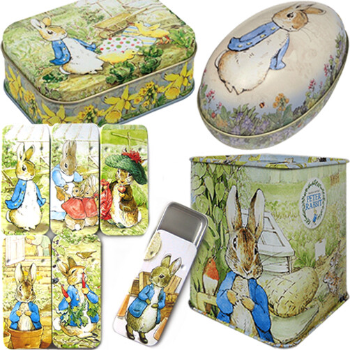 PETER RABBIT TIN BOX Home Accessory Storage Easter Egg Kids Birthday ...