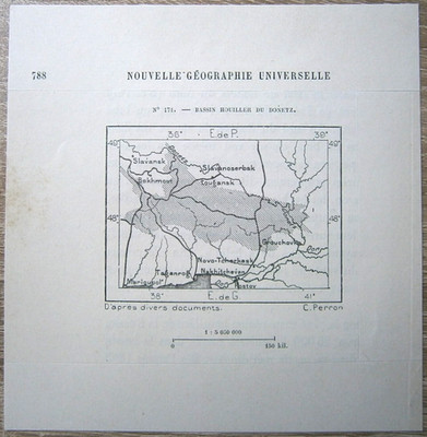 Ukraine: Donets Coal Basin (Donbas); antique map 1880. #171 | eBay