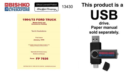 1964 1972 Ford Truck Parts Numbers Book List USB Interchange ...