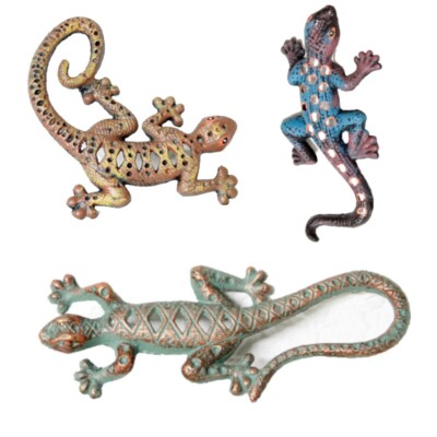 Cast Iron Gecko Lizard Metal Statue Figurine | eBay Australia