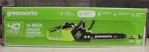 GREENWORKS 40 VOLT CSF403 NEW 14" CORDLESS Battery CHAINSAW 14 inch ...