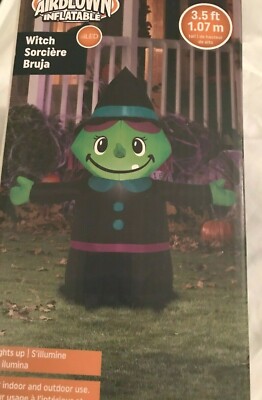 GIRL Witch Halloween Airblown Inflatable Gemmy 3.5 ft Porch Greeter ...