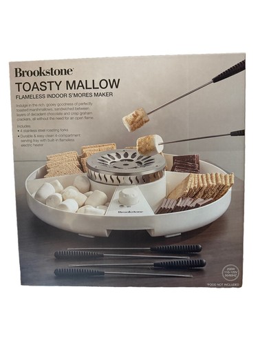 Brookstone Smores Maker Tabletop Indoor Flameless Electric Kit 4 Trays ...