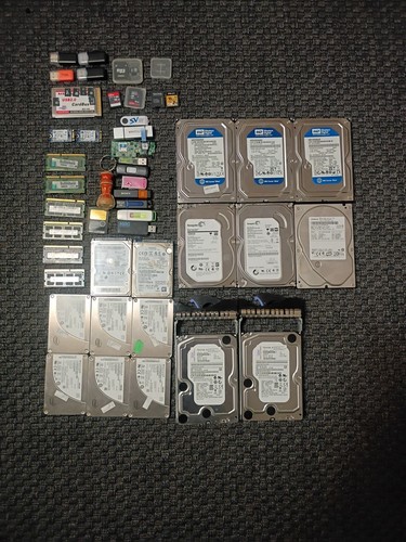 Hard Drive and SSD Lot Misc Storage Devices Adapters HDDs Micro SD and ...