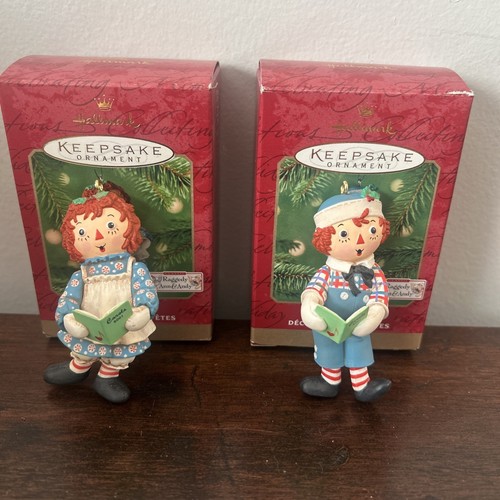 2001 Hallmark Keepsake Ornaments Raggedy Ann and Raggedy Andy Pair (2 ...