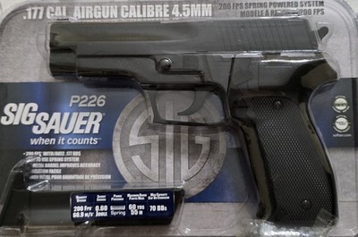 200 FPS SIG SAUER P226 LICENSED SPRING AIR PISTOL HAND GUN W/ .177 BB's ...