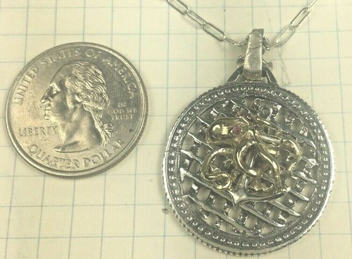 10 Karat Gold Octopus sterling silver Anchor medallion | eBay