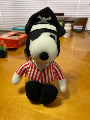 Vintage Snoopy 6" Plush Pirate Outfit Eye Patch, Whitman's, Tag still ...