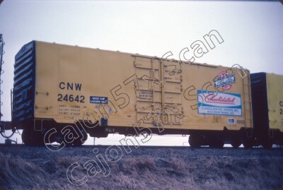 Original slide- CNW-Consolidated Paper Co. 40' Boxcar 24642 At Gordon ...