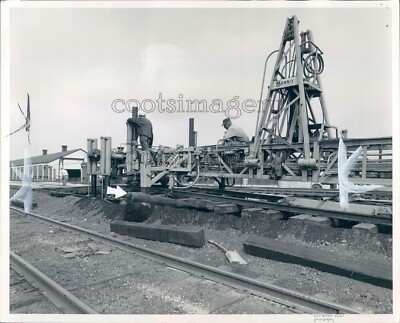 1963 Press Photo Mannix Ballast Sled Winch Car Railroad Track ...