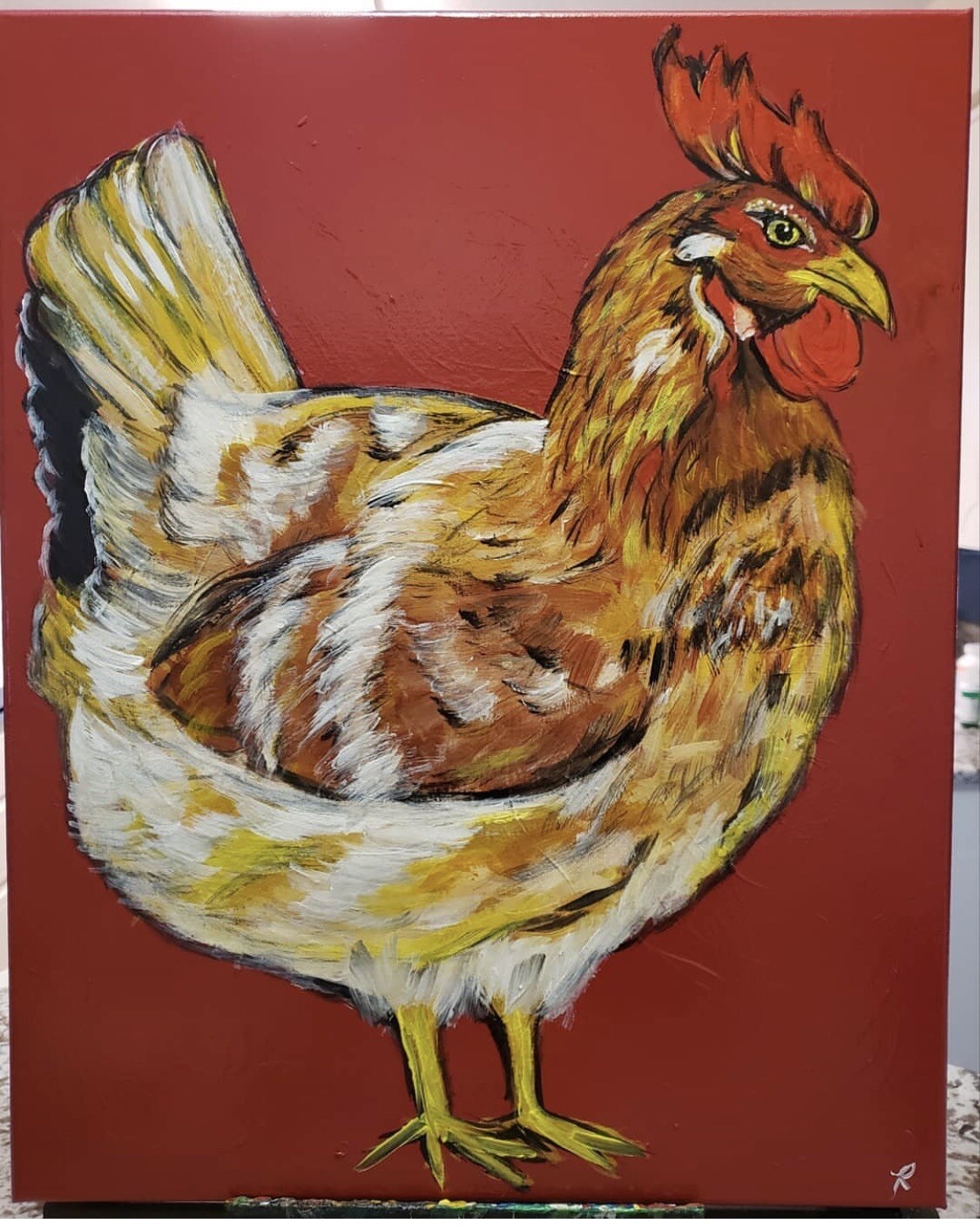 “Henny Penny” 16x20 painting on canvas by original artist Chicken Hen ...