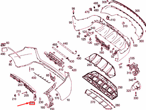 NEW MERCEDES-BENZ GLC X253 REAR LEFT BUMPER BASIC MOUNTING A2538800903 ...