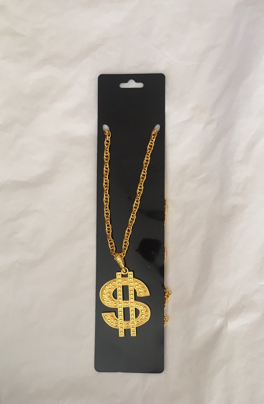 Gold/Silver Gangster Pimp Dollar $ sign Necklace 60s 70s costume party ...