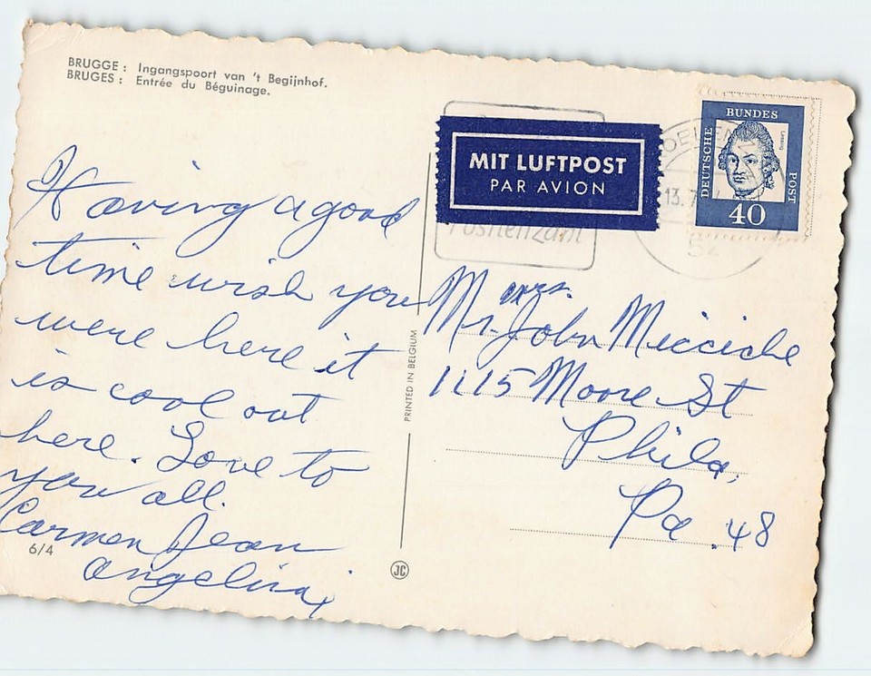 Postcard Entrée du Béguinage Bruges Belgium | eBay