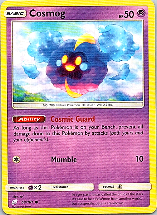 Cosmog 69/181 Pokemon Sun & Moon Team Up Regular Light Play | eBay
