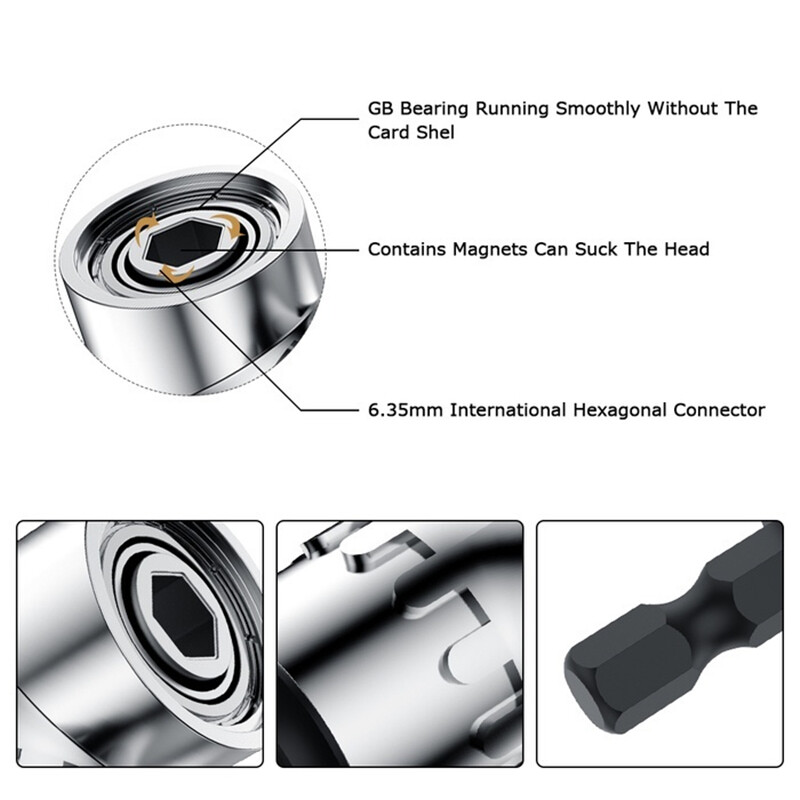 7PCS Impact Drill Bit Socket Adapter Set Extension Driver Bar Hex 1/4 ...