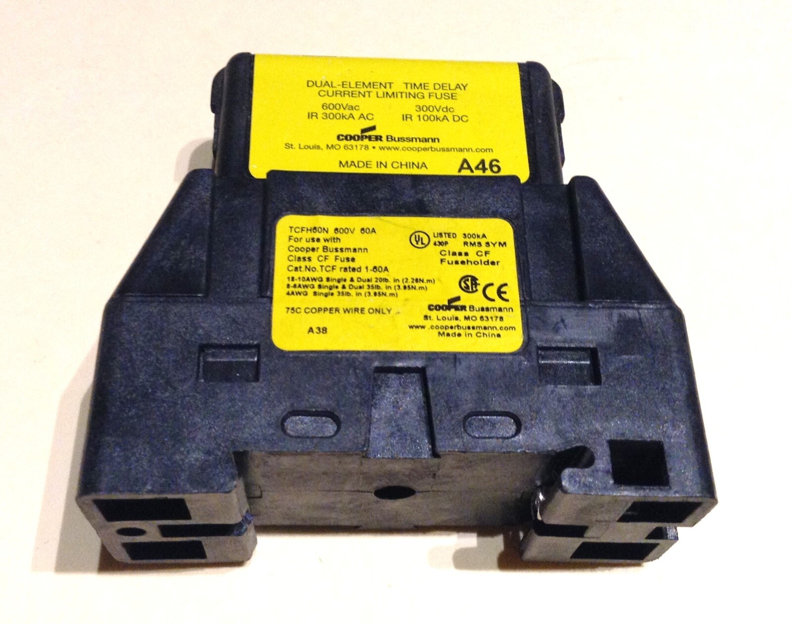 Bussmann TCFH60N Fuse Holder & TCF30RN 30 Amp Fuse Din Rail Fuse Holder ...