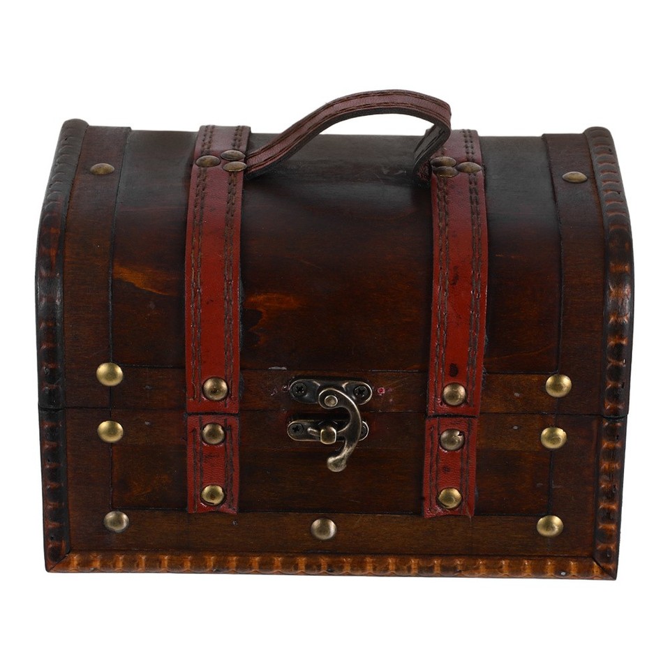 Antique Style Pirate Treasure Chest with Lock Storage Box for Trinkets ...