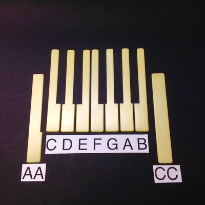 Piano Keytop/Key Top, Satin Yellow Simulated Ivory 1-15/16" A,B,C,D,E,F ...