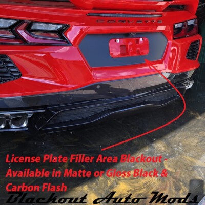 2020-2026 C8 Corvette Carbon Flash License Plate Filler Area Vinyl ...
