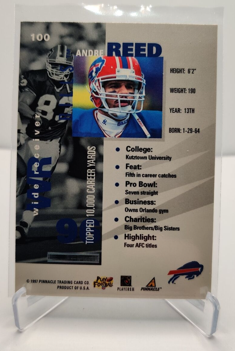 1997 Pinnacle Inside Andre Reed Buffalo Bills #100 football card | eBay