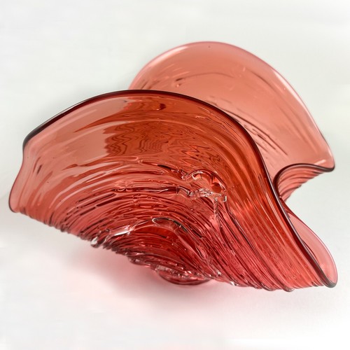 Folded Art Glass Sculptural Centerpiece — Contemporary Signed ...