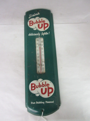 VINTAGE ADVERTISING BUBBLE UP SODA TIN WALL THERMOMETER C-578 | eBay