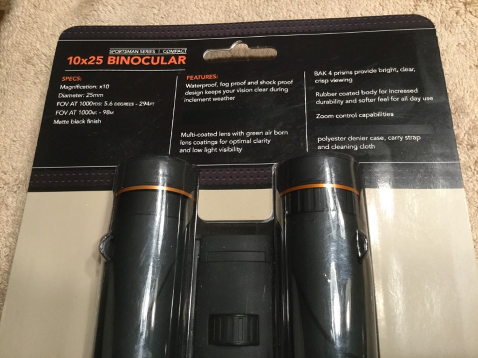 New Field and Stream Sportsman Series Compact Binoculars 10 x 25 w Free ...