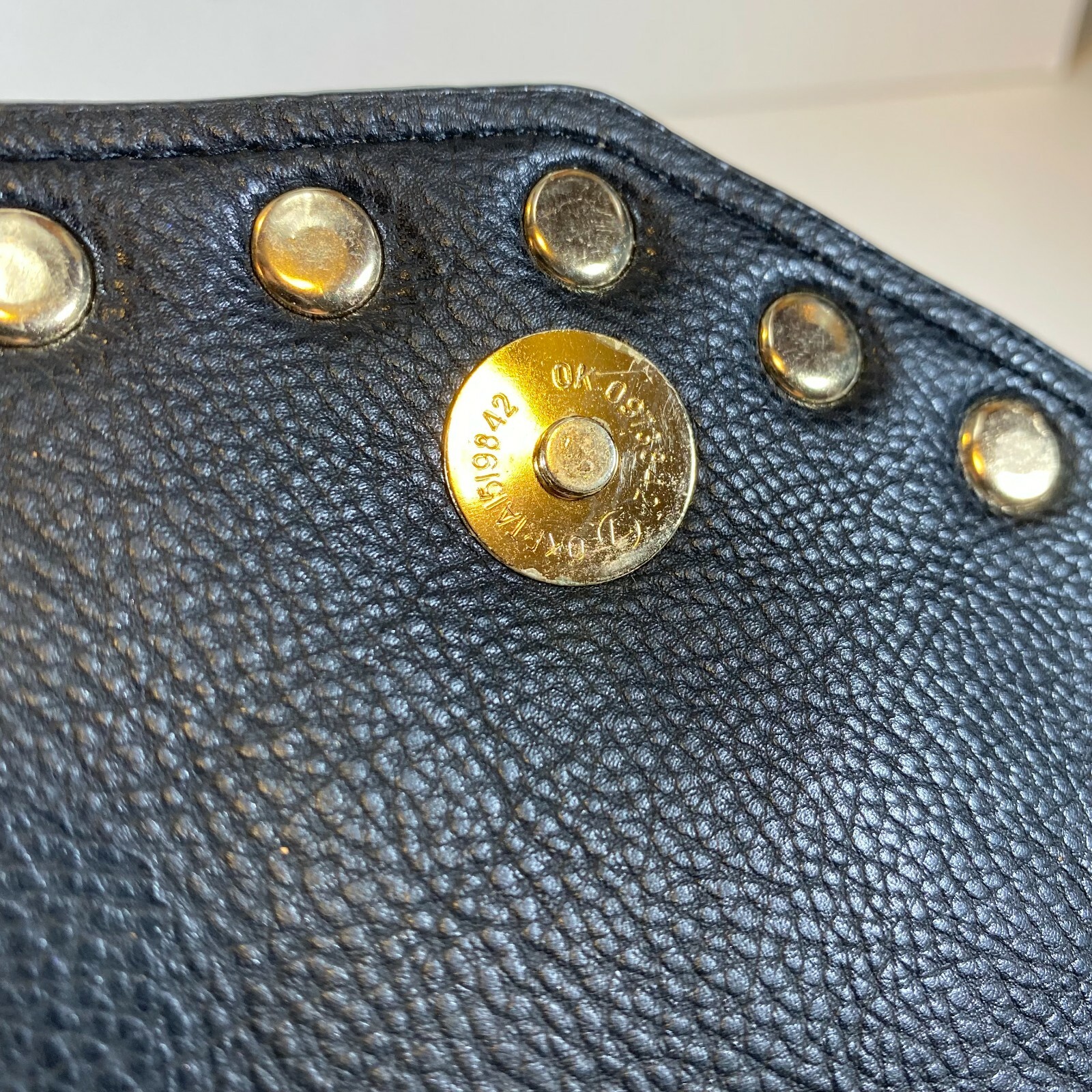 MMS Design Studio Gold Studded Black Faux Leather Purse / Clutch | eBay