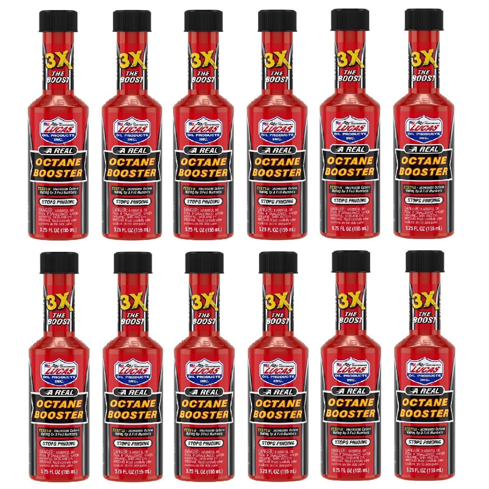 Lucas Oil 10930 Set of 12 Octane Booster Fuel Additive 5.25 Ounce ...