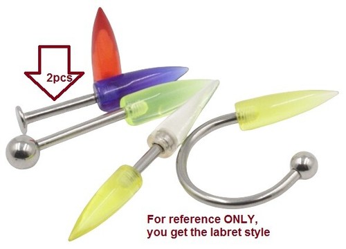 LONG CONE LABRET SPIKE CHIN LIP EAR LABRET MONROE STUD STUDS BAR TAPER ...